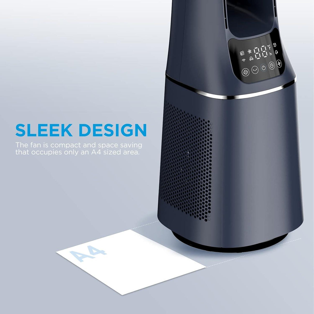 Midea MBF150BSUK 2-in-1 Bladeless Tower Fan 10 Speed Settings Dark blu ...