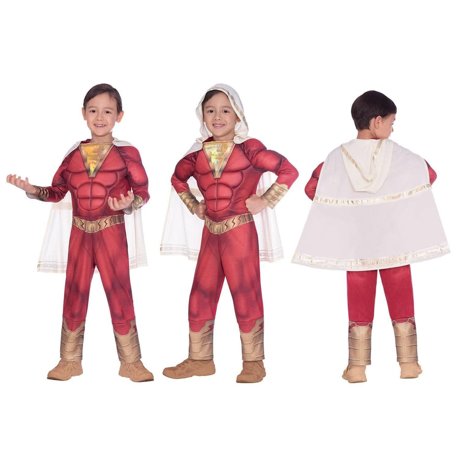 Child Superhero Costume Shazam! Muscle Suit with Hooded Cape | CLICKK ...