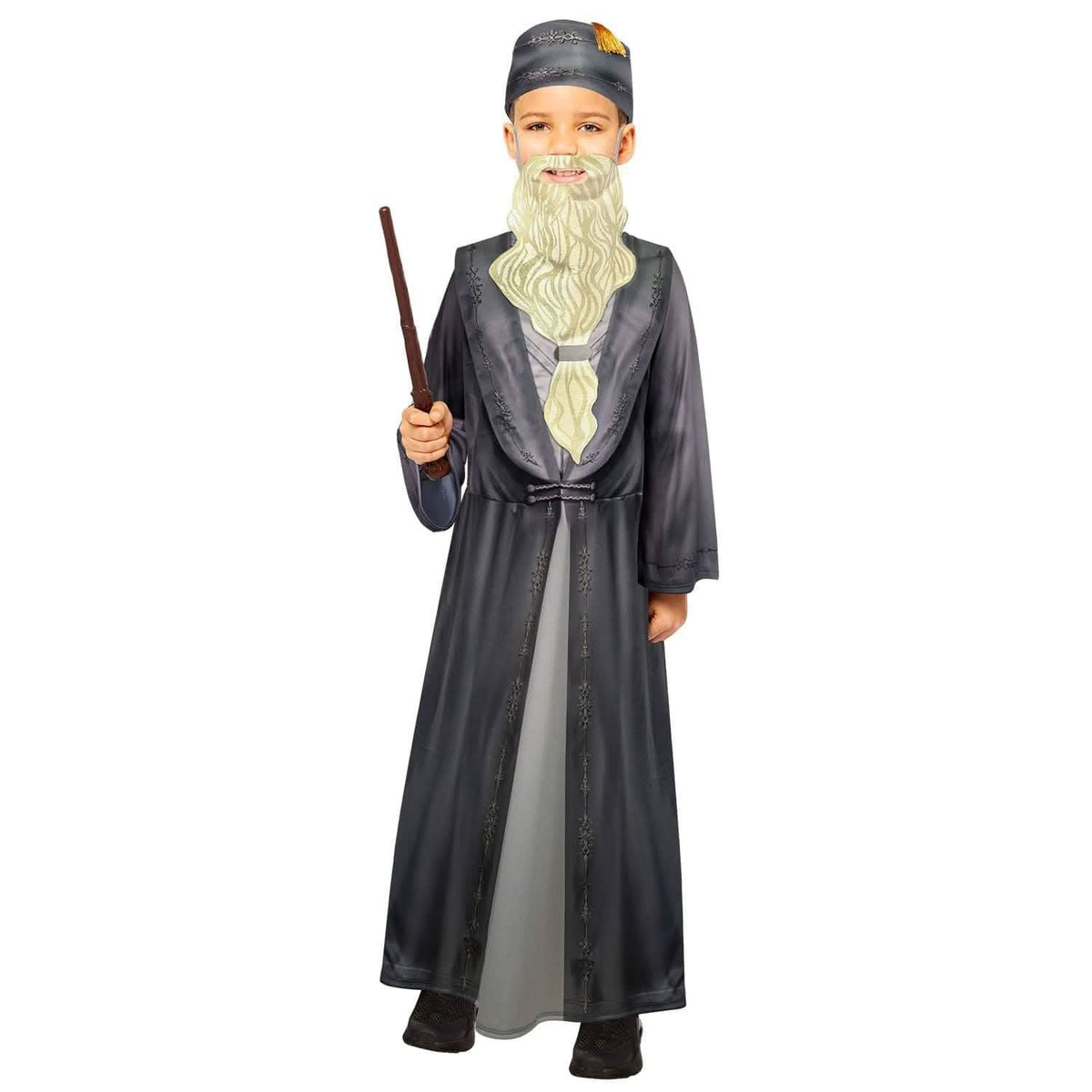 Harry Potter Dumbledore Costume Kids 8-10 Years with Beard & Wand ...