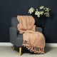 Blush Pink Throw Blanket with Cozy Textured Design - Furn Jocelyn ...
