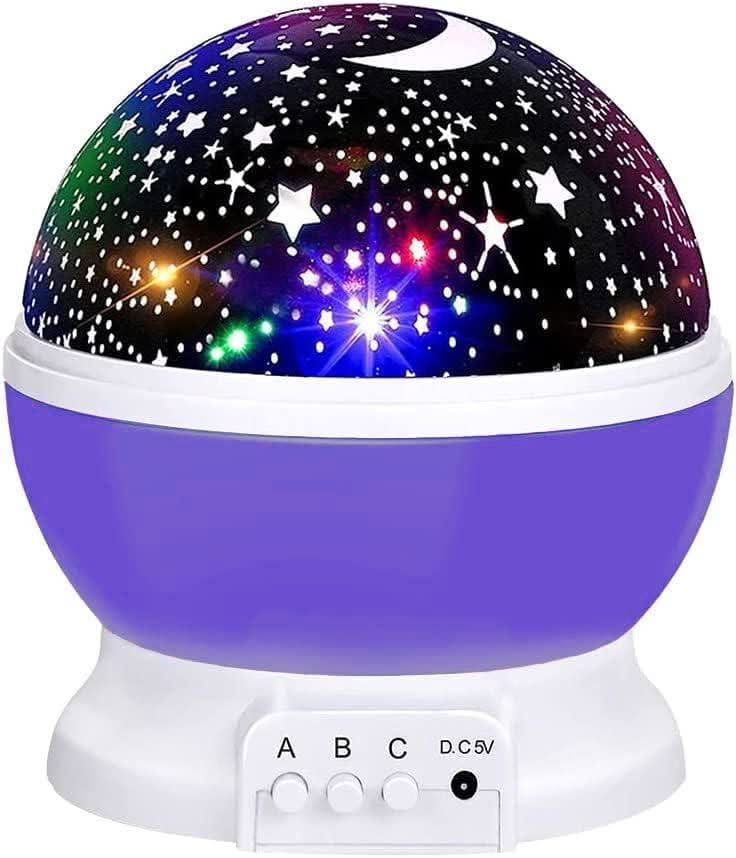 Moon and Star Night Light for Kids - DS Living Purple Projector ...